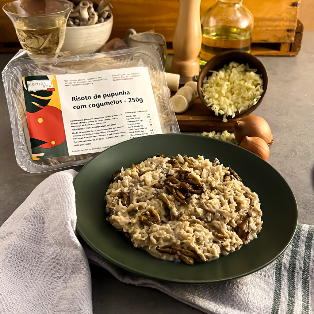 Risoto de pupunha com cogumelos - Comida Boa
