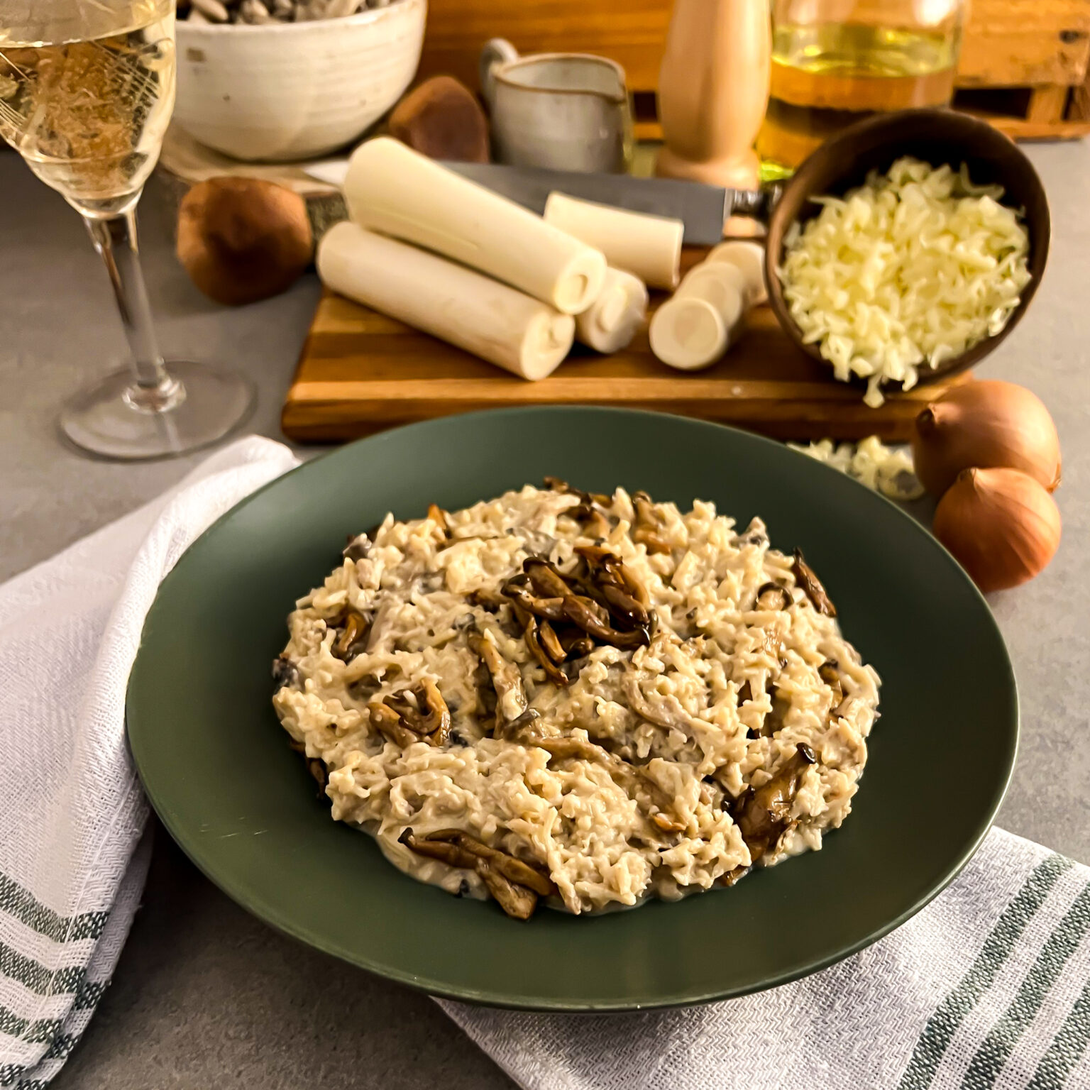Risoto de pupunha com cogumelos - Comida Boa